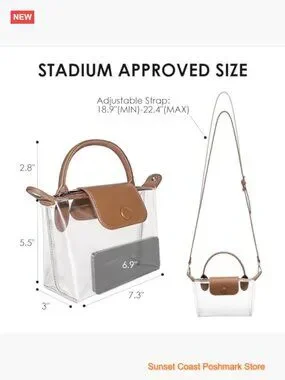Bags | Clear Stadium Approved Crossbody Bag Waterproof Pvc Small Purse ...